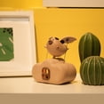 Illuminated Wooden Flying Pig Dynamic Sculpture, Handcrafted Moving ...