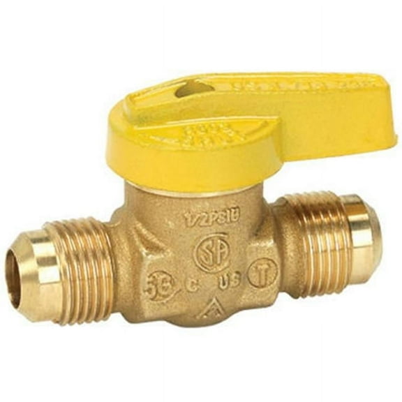 Midline Valve LxF1238GAS-5 Premium Brass Gas Ball Valve, with 3/8 in. x ...