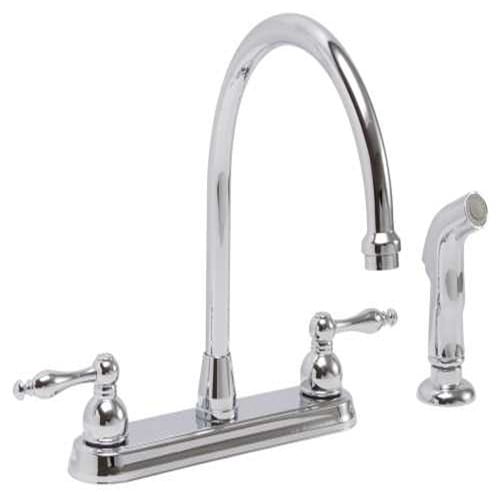 Wellington Ceramic Disc Kitchen Faucet With Teapot-Style Handles And ...
