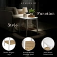 Alaterre Furniture Calais 2-Tier Side Table with Woven Storage Shelf ...