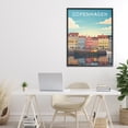Stupell Industries Copenhagen Cityscape with River Black Framed Giclee ...