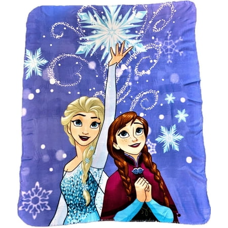 Disney Anna and Elsa Hand up Touching Snowflake Blanket Throw | Walmart ...