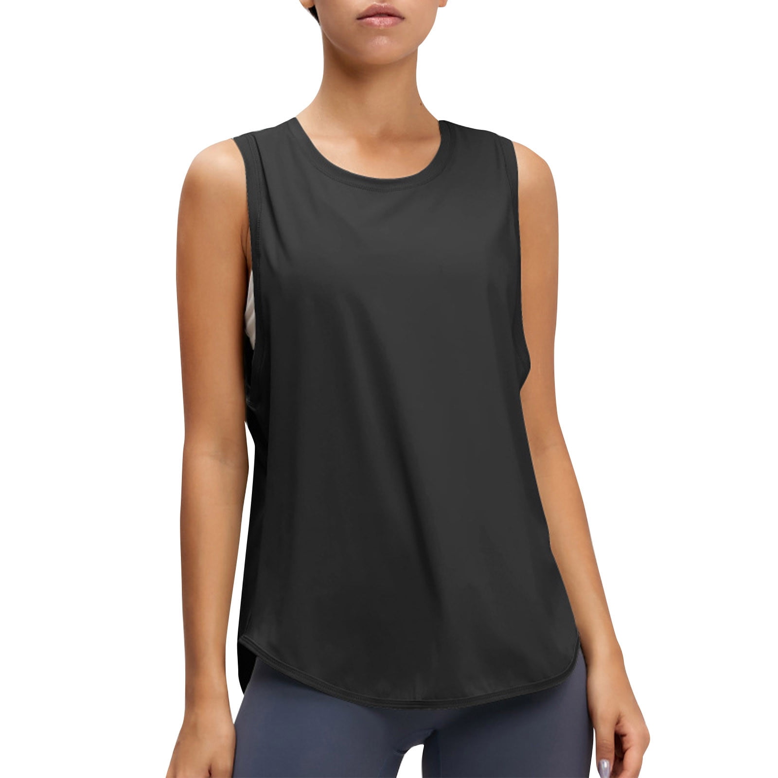 Click here for Faiwad Workout Tops For Women Loose Split Back Tan... prices