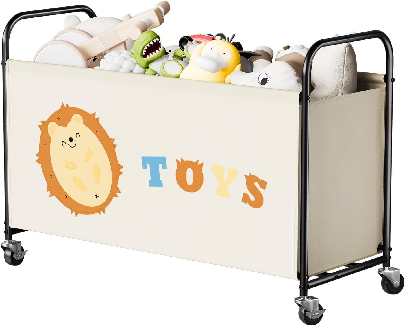 Toy Chest with Wheels, 135L Extra Large Toy Storage Organizer, Metal ...