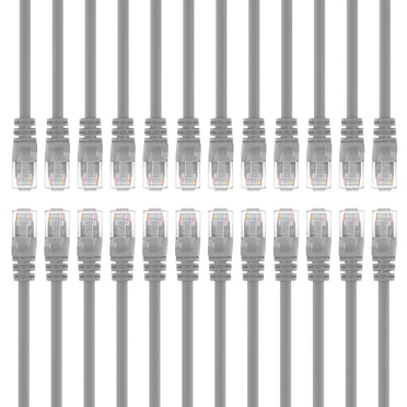 GearIT Pre-Terminated Cat 6 Ethernet Cables for Home & Office Network, Black 6-ft 24 Pack ...