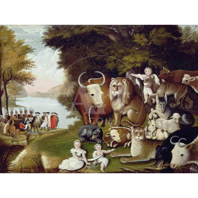 The Peaceable Kingdom, Animals Unframed Giclee Print Wall Art by Edward ...