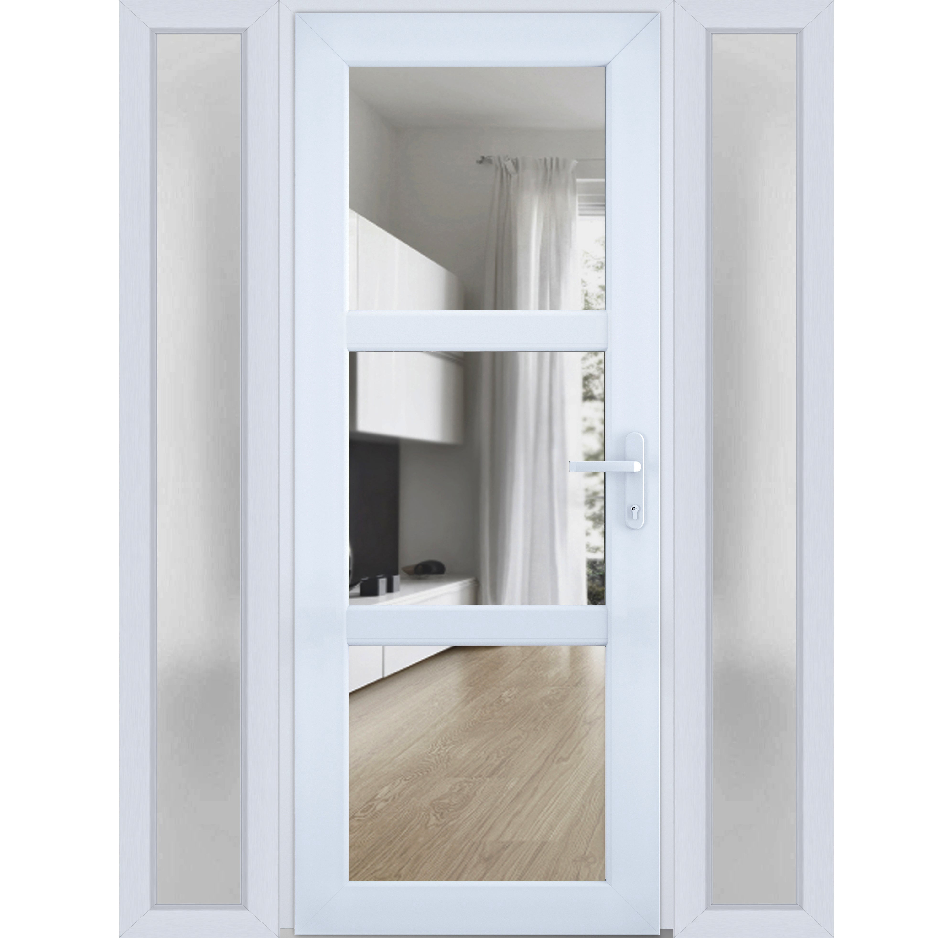 Front Exterior Prehung Metal-Plastic Door See-through / Manux 8555 / 2 ...