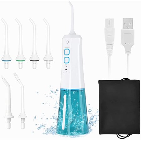 Portable Water Flosser Cordless IPX7 Waterproof, 1800 Pulse/Minute ...