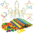 PicassoTiles 400PCS Straw Construction Building Set, STEM Educational ...