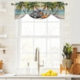 Black White Plaid Car Tie Up Valance Curtains Orange Pumpkin Palm Trees ...
