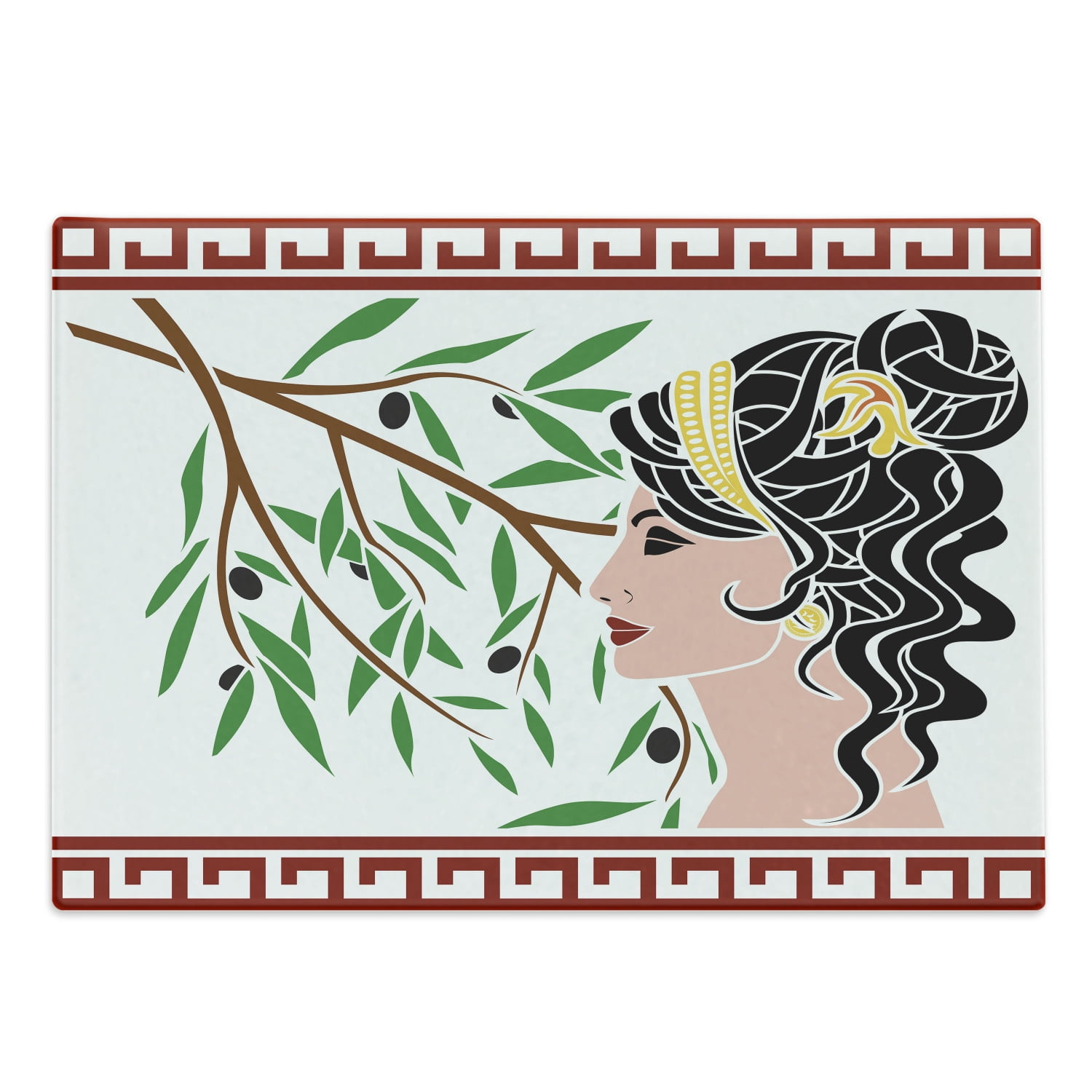 Retro Cutting Board, Mythological Aphrodite Profile and Olive Branch ...