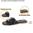 Black Womens Flat Sandals With Single Strap Casual Beach Wear ...