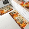 Happy Fall Pumpkin Patch Kitchen Rugs Set of 2, Autumn Maple Leaves ...