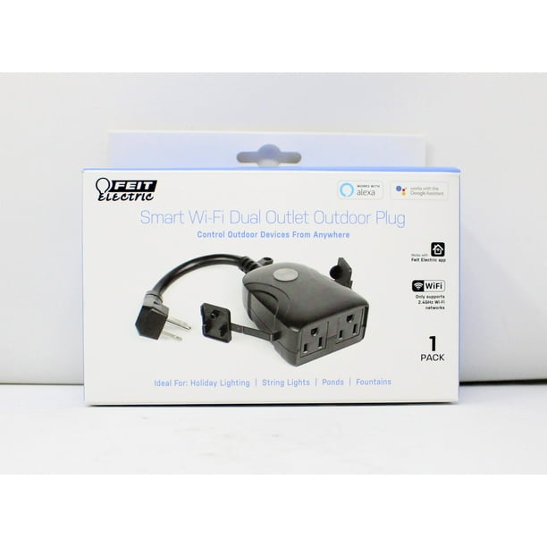 Feit Electric Smart Wi-Fi Dual Outlet Outdoor Plug - Walmart.com ... Feit Electric Smart Wi-Fi Dual Outlet Outdoor Plug - Walmart.com ...