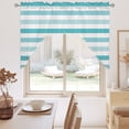 Aqua Green White Striped Swag Curtain Valance for Windows, Modern ...