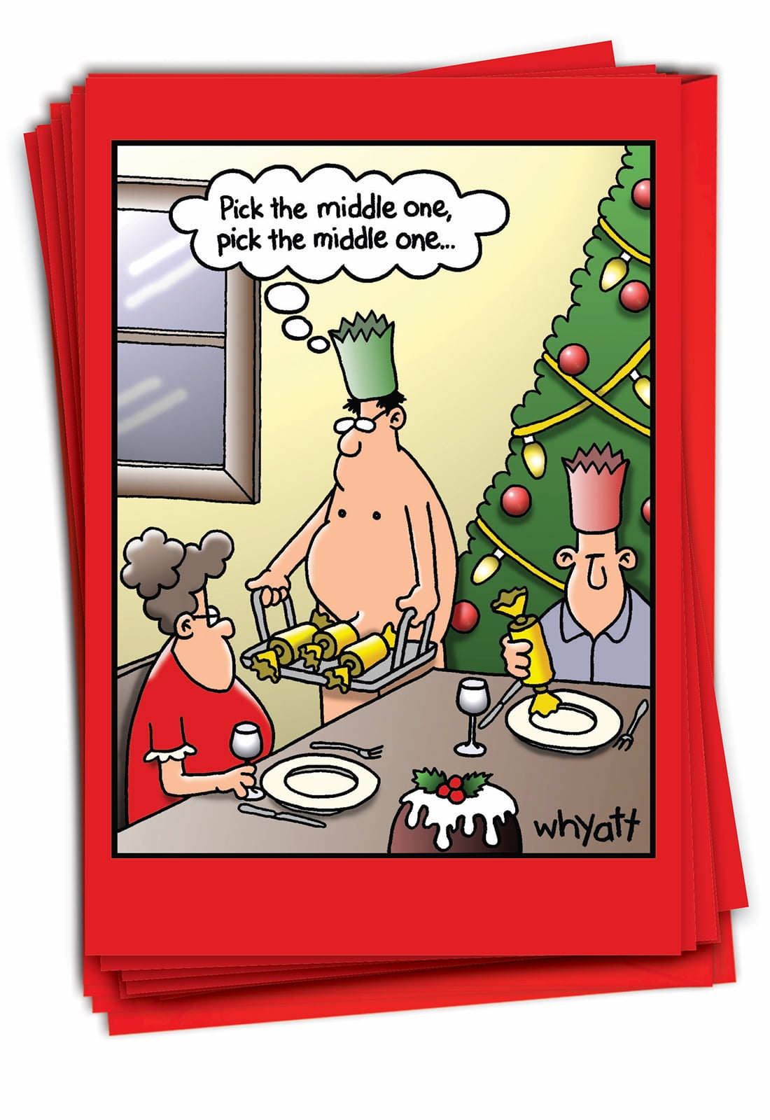 12 Funny Merry Christmas Cards Pack (1 Design, 12 Cards) - Middle One ...