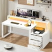 Free Shipping! L Shaped Desk with Power Outlet and 2 Drawers ...