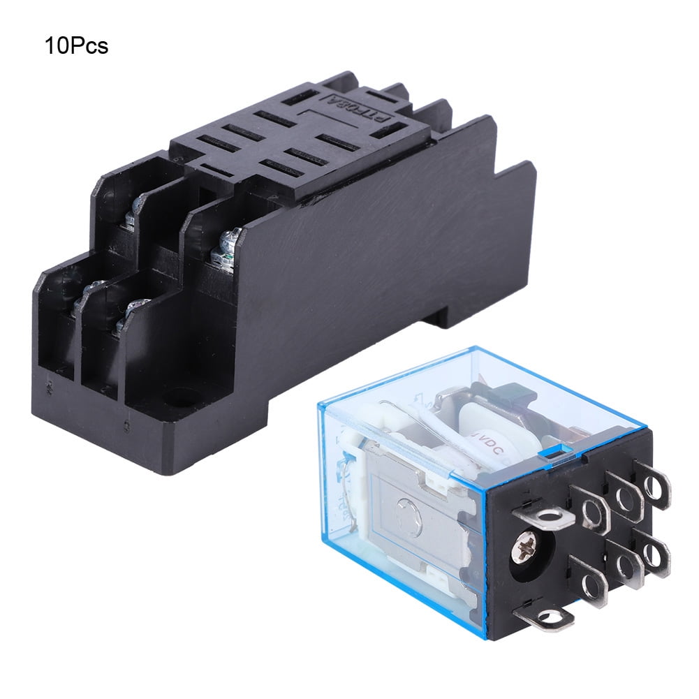 Componente electrónico, 10 piezas, 8 pines, relé, base de relé, salida ...
