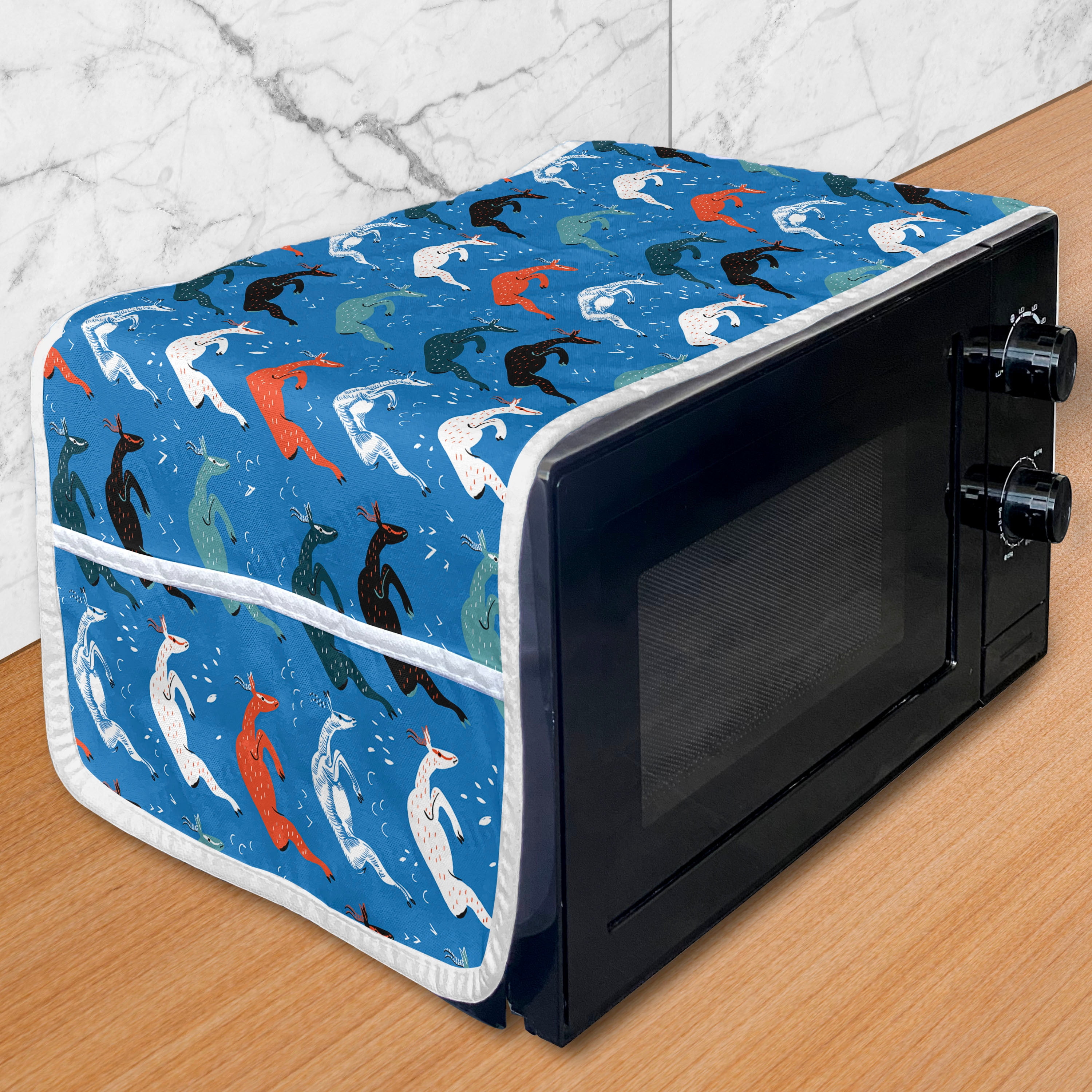 Goat Microwave Oven Cover, Repeating Pattern of Jumping Pose Drawn ...
