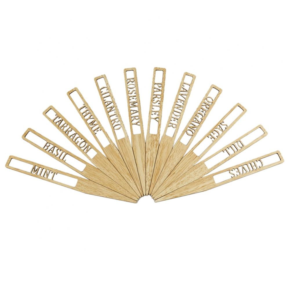 Tall Wooden HERB Tags For Garden, Indoor And Outdoor Use - 12 Pcs /Set ...