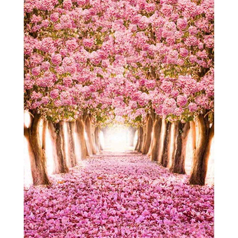 ABPHOTO Polyester Pink Cherry Blossoms Backgrounds for Photo Studio ...