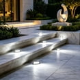 Solar Stair Step Lights, Rainproof Outdoor Walkway Lights with 2 Color ...
