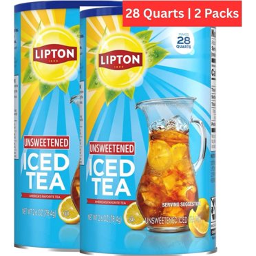 Lipton Instant Unsweetened Iced Tea Powder Mix, 30 qt (Pack of 2 ...