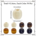 1 Set 200Pcs 4 Colors Dyed Natural Maple Wood Beads Barrel Lead Free ...
