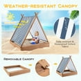 Costway Wooden Sandbox with Canopy Tent Design Fir Wood Frame 2 Bench ...