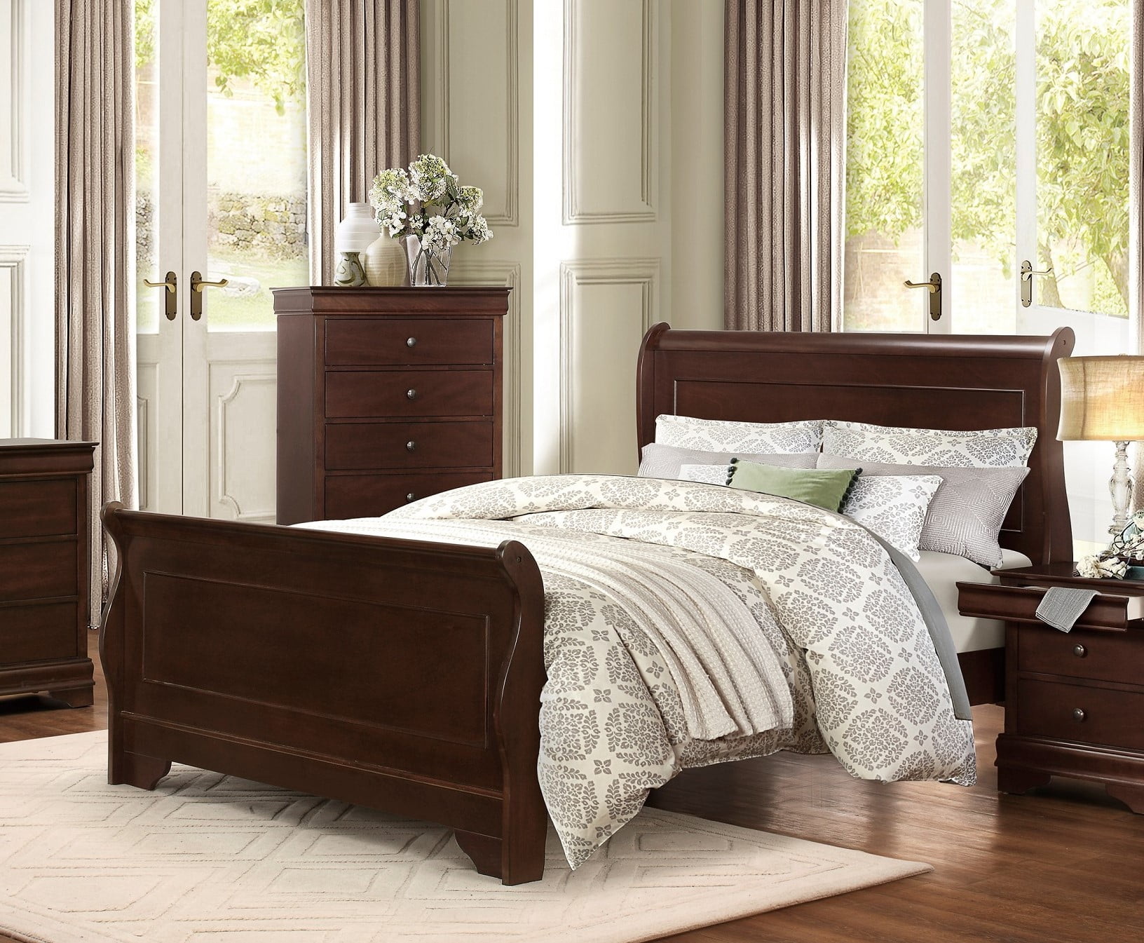 King Size Cherry Sleigh Bed