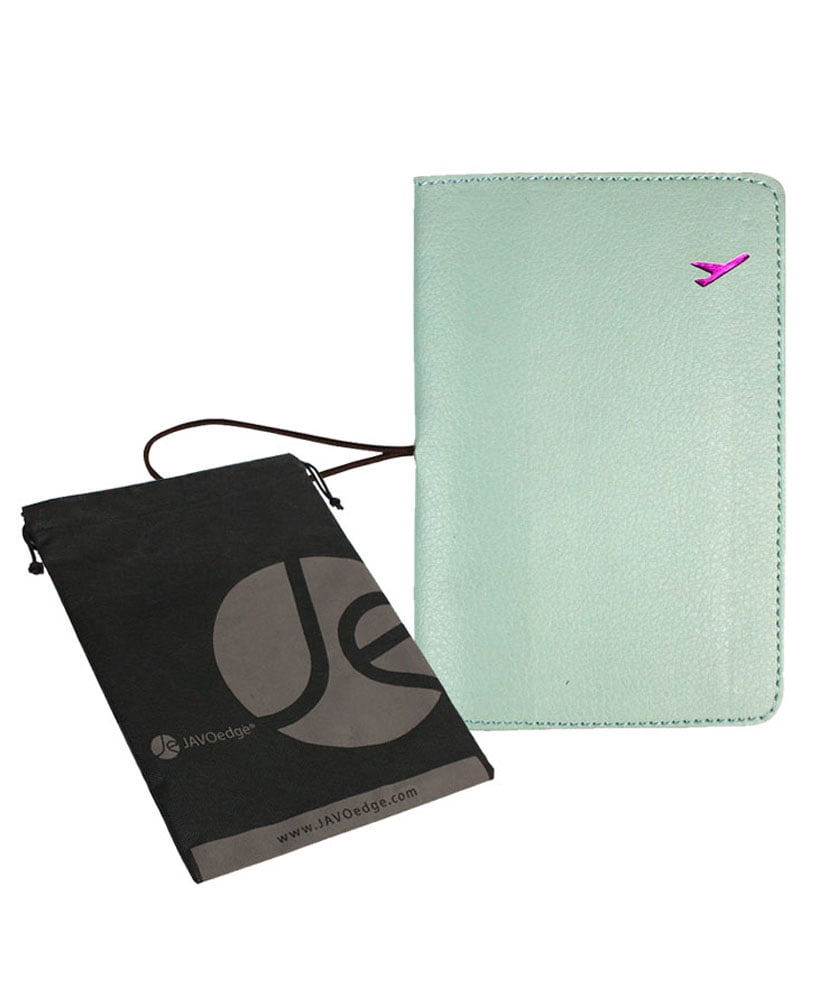 JAVOedge Blue Basic Passport Holder Case with Pockets for Boarding ...