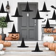Aximioll Halloween Spooky Witch Hats 12 Pcs — Black Design with Eerie ...