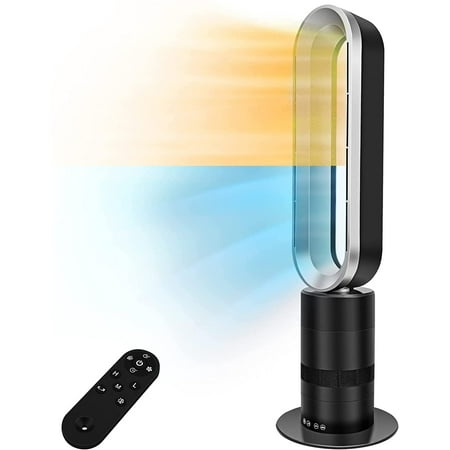 HealSmart 32-inch Space Heater Bladeless Tower Fan, Heater Fan Combo ...