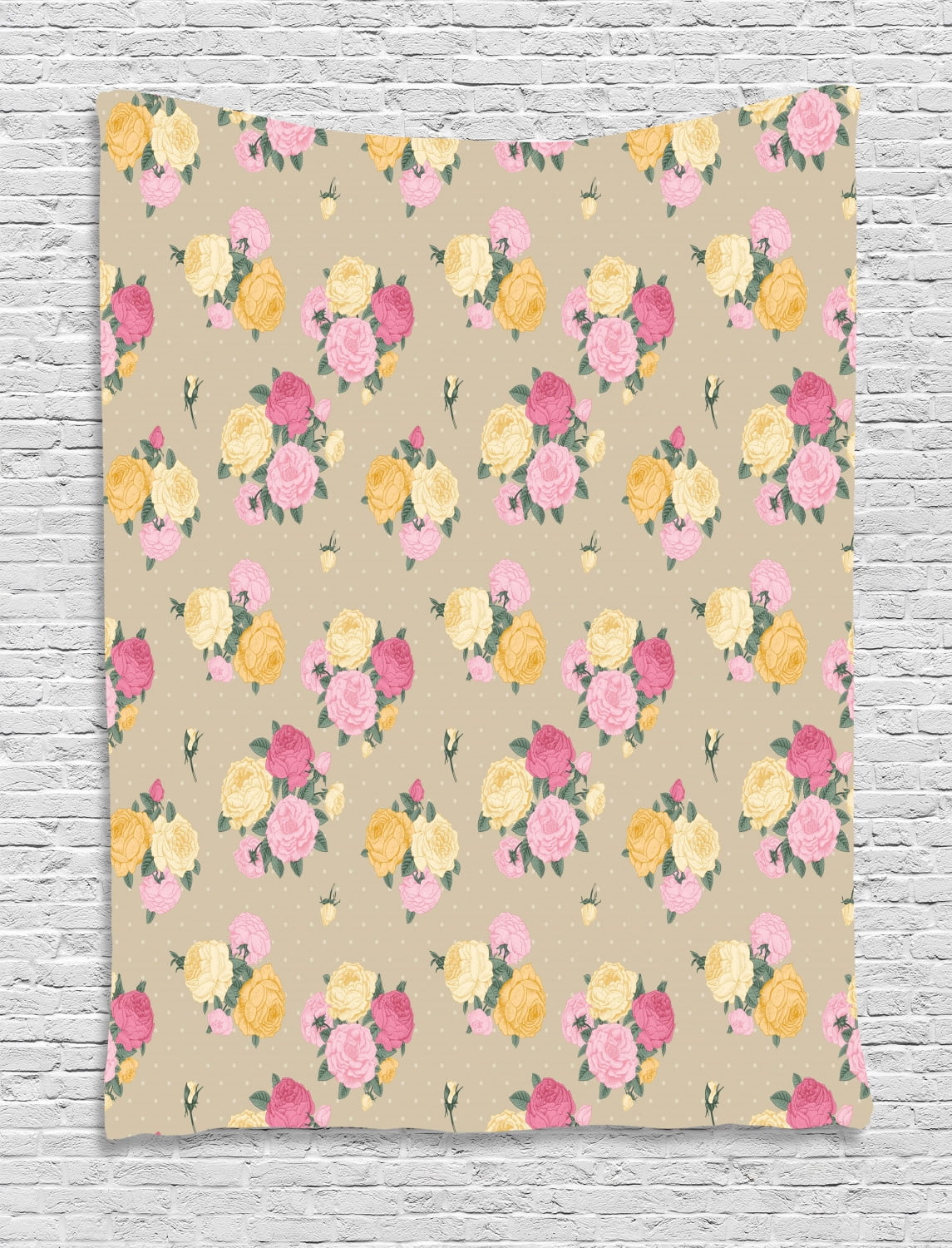 Rose Tapestry, Vintage Floral Pattern with Freshly Flourished Bunch of ...
