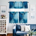 Blue Marble Kitchen Curtains Valance and Tier Set Abstract Stone ...