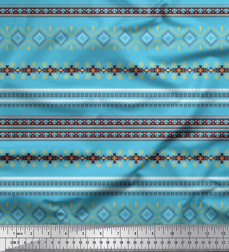 Soimoi Velvet Fabric Aztec Southwestern Print Fabric by Yard 58 Inch ...