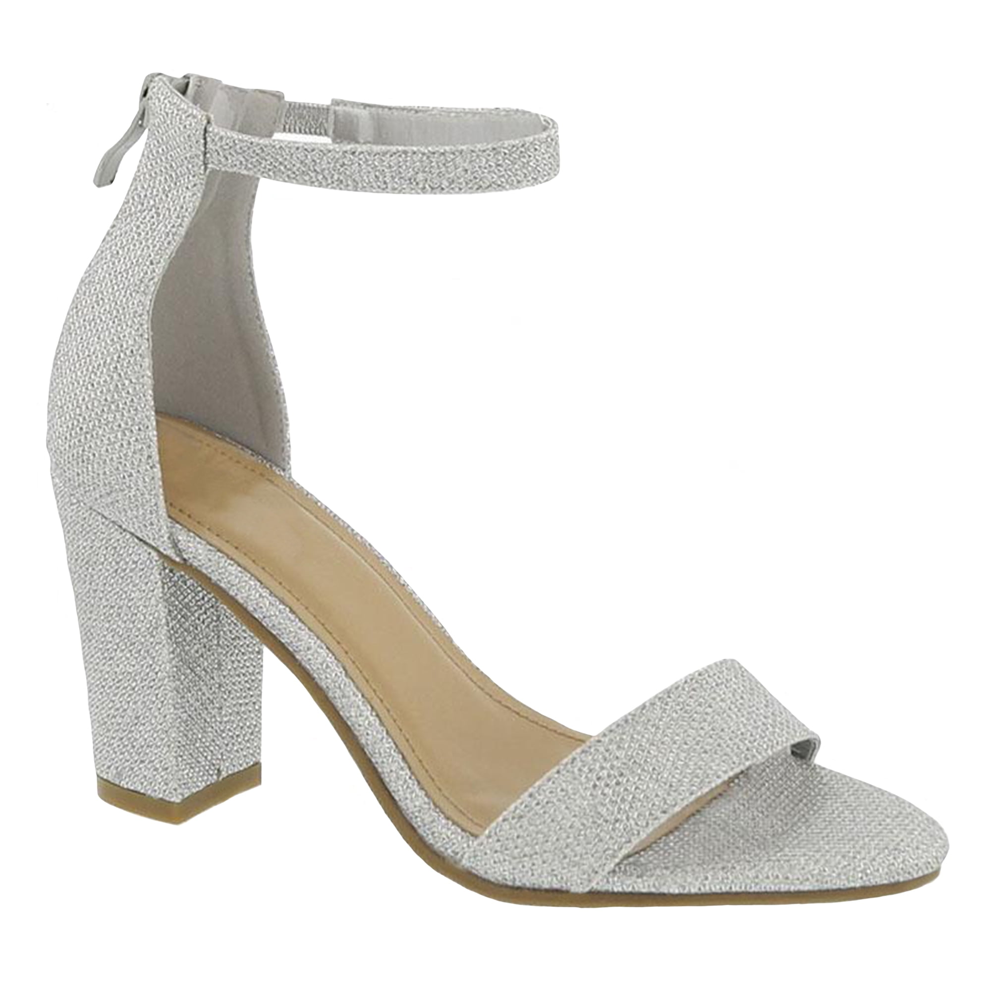 SNJ New Women's Chunky Block Mid High Heel Dress Ankle Strap Sandal ...