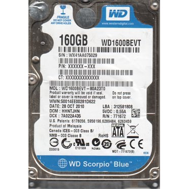 WD1600AAJS-00PSA0, DCM EHRNNTJCA, Western Digital 160GB SATA 3.5 Hard ...