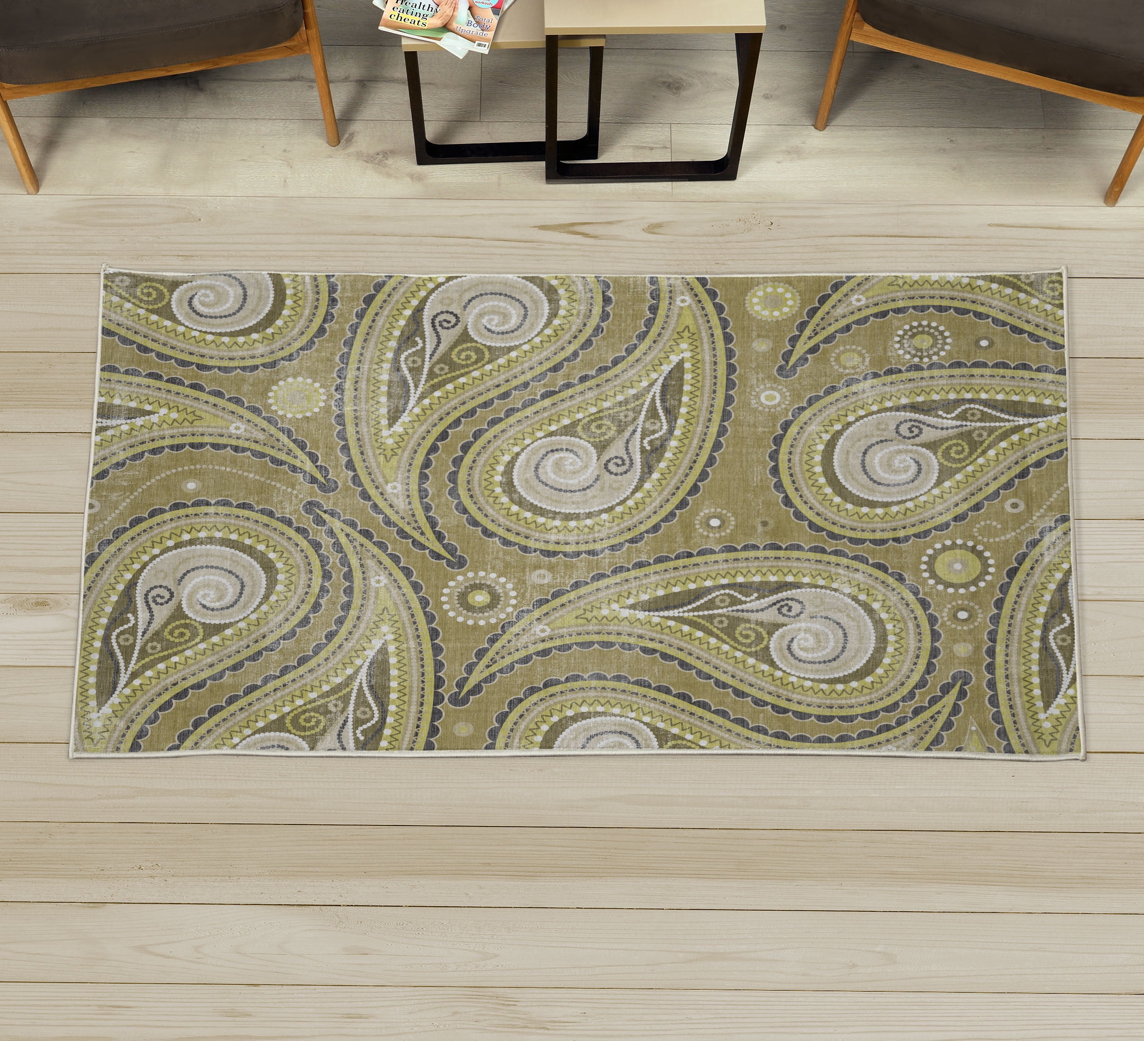 Paisley Decorative Rug, Continuous Fig Like Motifs Pattern Mandala ...