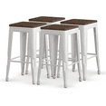 "ZAFLY 26"" Indoor/Outdoor Bistro Metal Bar Stool, Backless with Wood ...