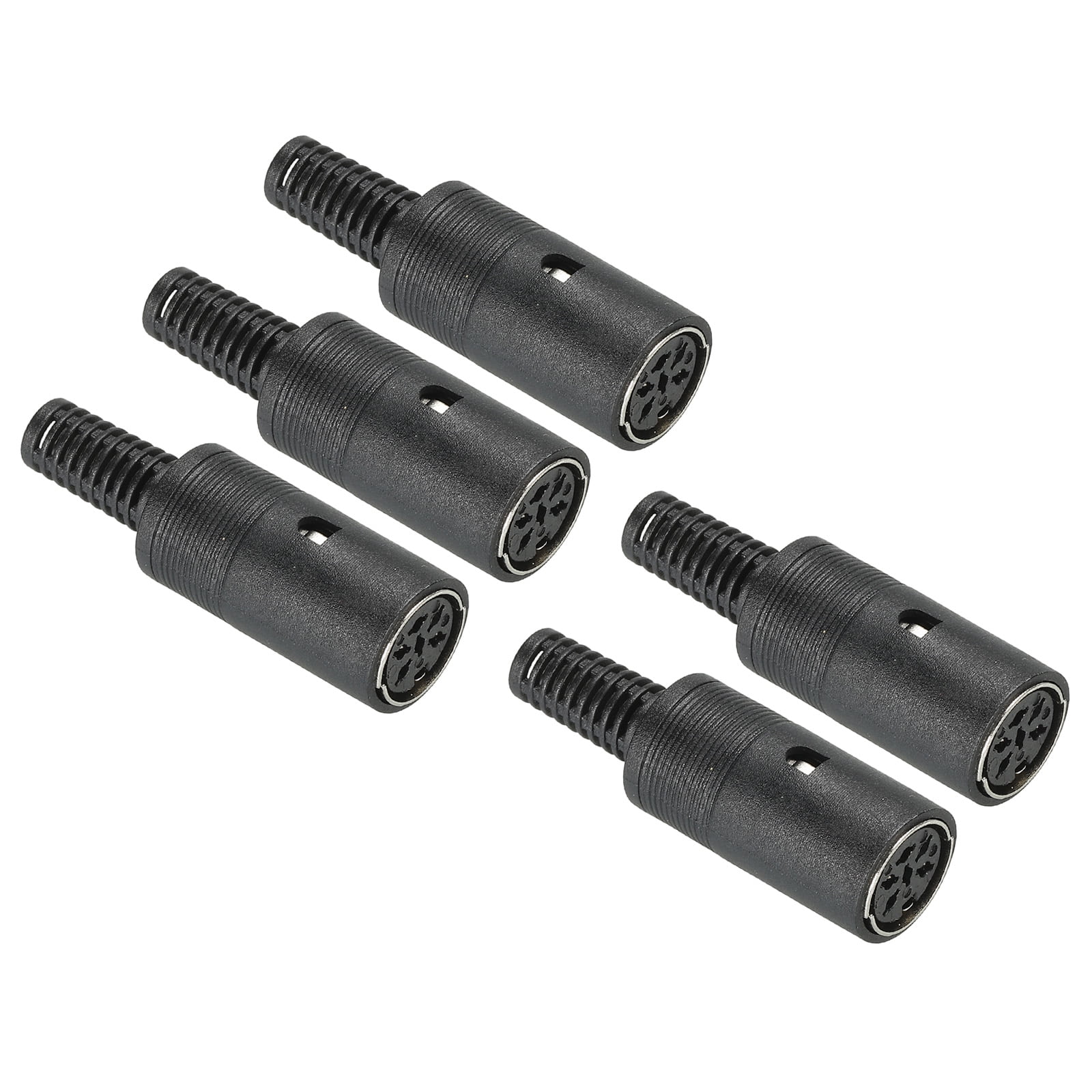 Uxcell Pack of 5 S-Video DIN Female Socket 6 Pin Signal Transmission ...