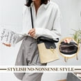 Black Mini Straw Bucket Crossbody Purse for Women, Summer Simple Casual ...