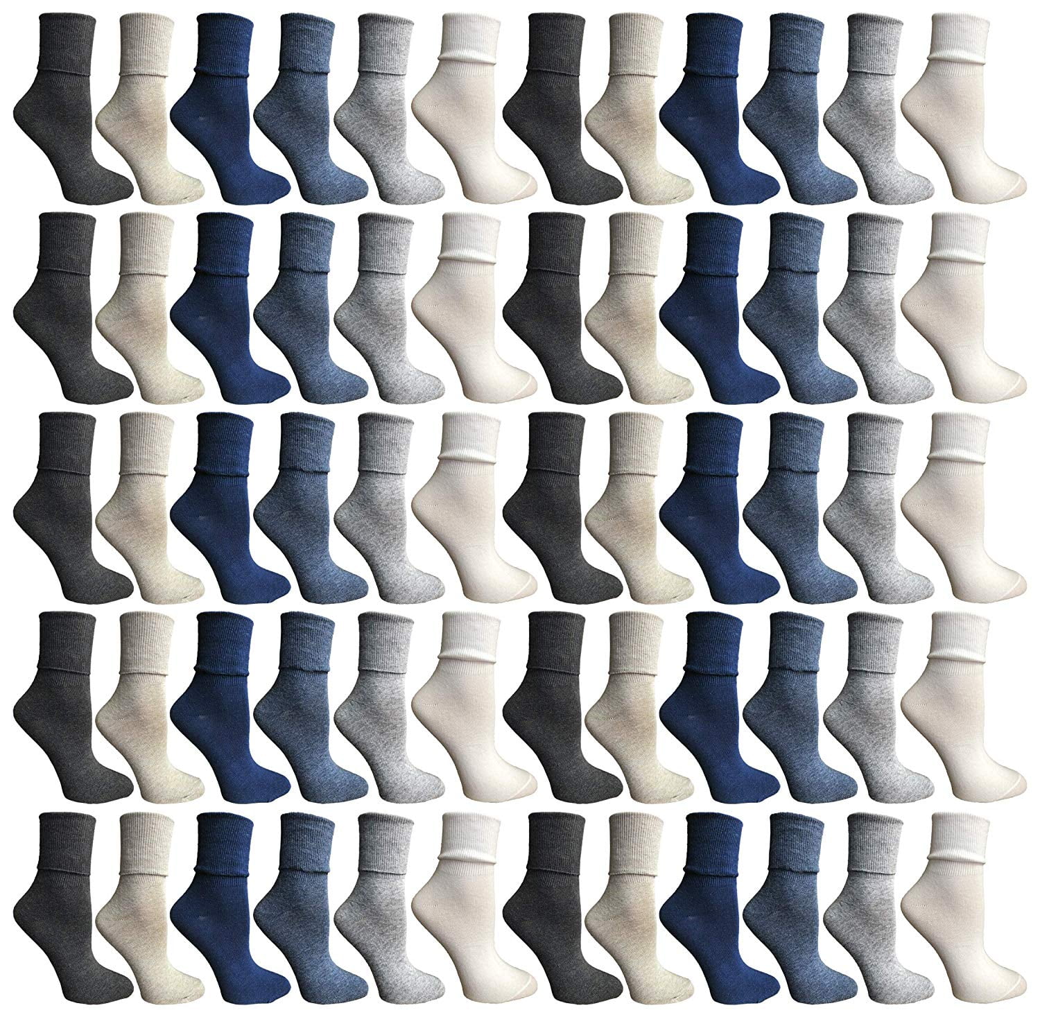 SOCKS'NBULK Womens Crew Socks, Bulk Pack Assorted Chic Sports Athletic ...