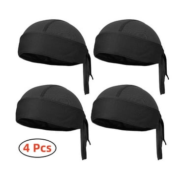 4 Pack Sweat Wicking Doo Rag, Cooling Dew Rag Helmet Liner, Large ...