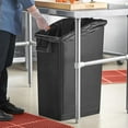 Under-Counter Trash Can, 23 Gallon, Black, Rectangular, Polypropylene ...