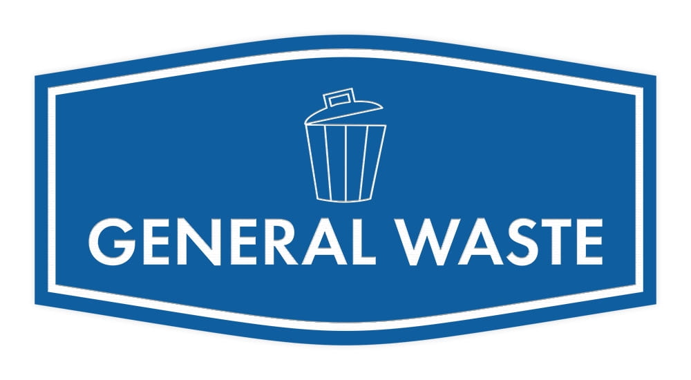 Fancy General Waste Sign (Blue) - Large - Walmart.com
