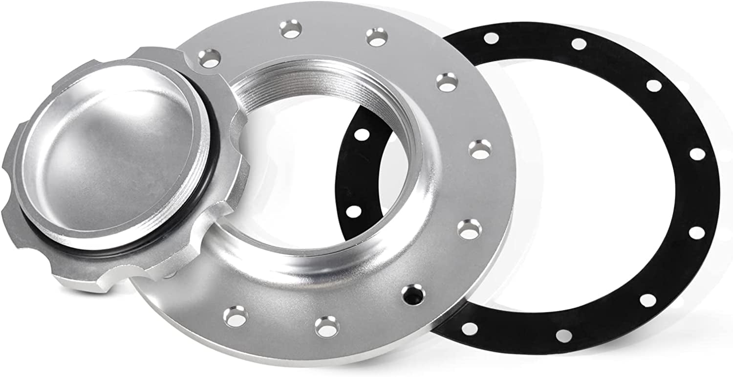 YIUIY Billet Aluminum Easy Fill Fuel Cell Cap with 12 Bolting Holes ...