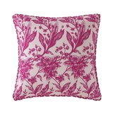 Embroidered Floral Toile Decorative Pillow, Pink, 22" x 22 "The Pioneer ...