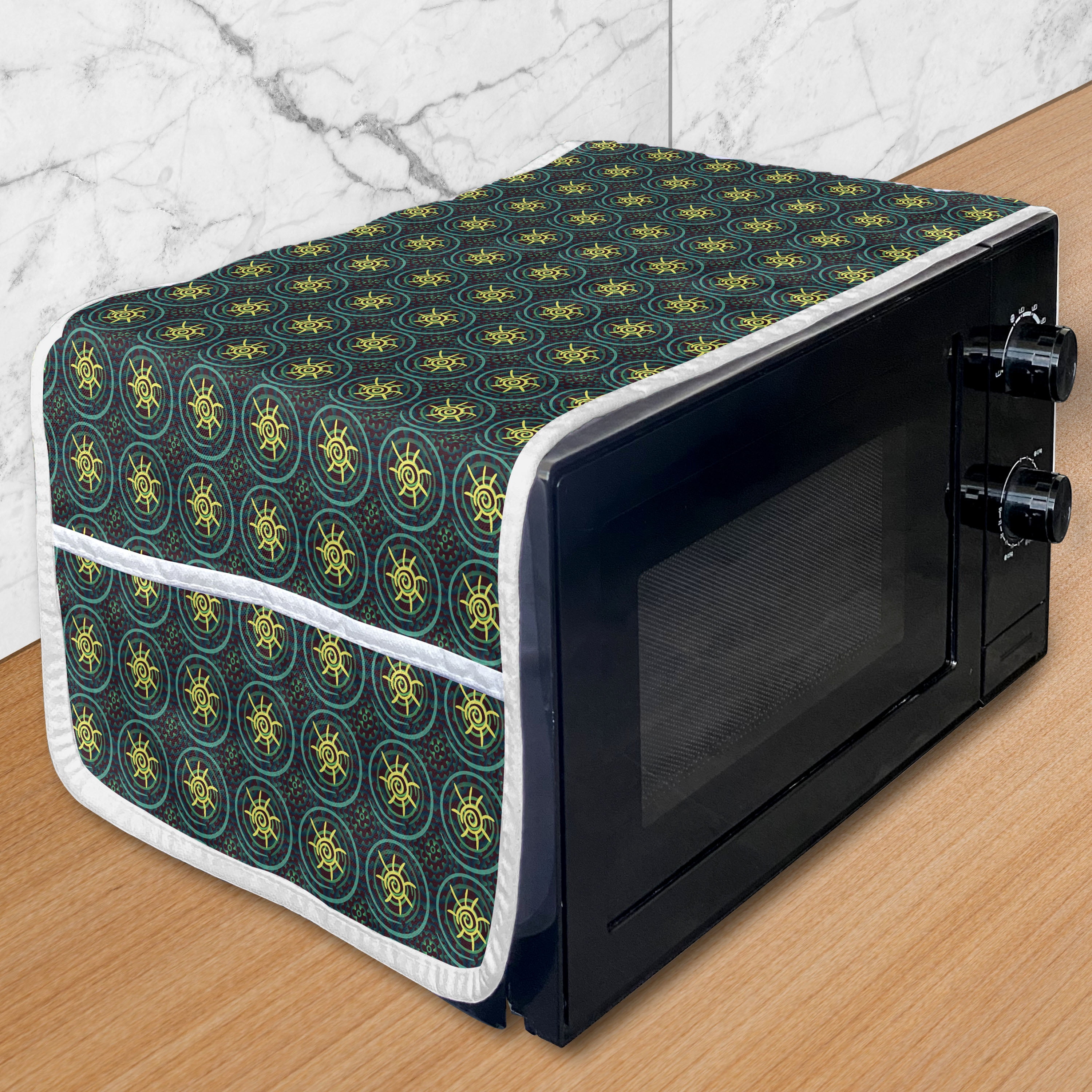 Funky Microwave Oven Cover, Spiralling Circles Inner Sun Shapes in ...
