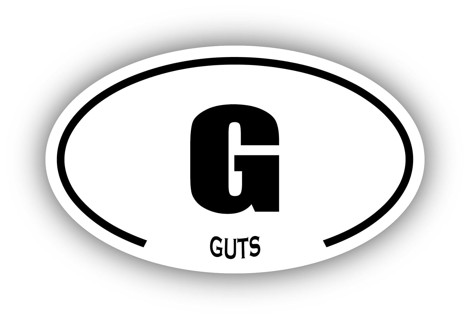 Guts G Oval Bumper Sticker 3M Vinyl Decal 3 in x 5 in - Walmart.com